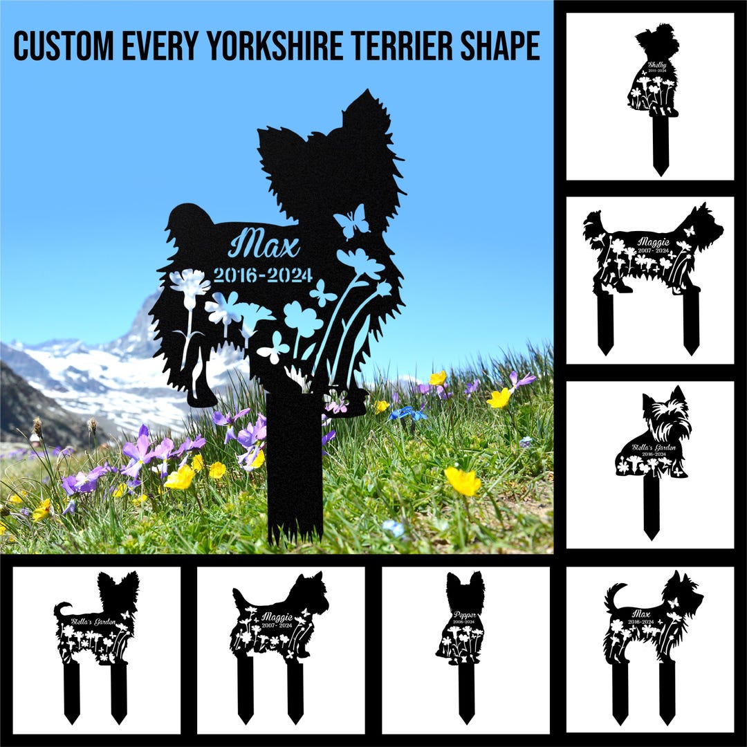 Custom Yorkshire Terrier Metal Sign, Yorkie Memorial Stake, Pet Grave ...