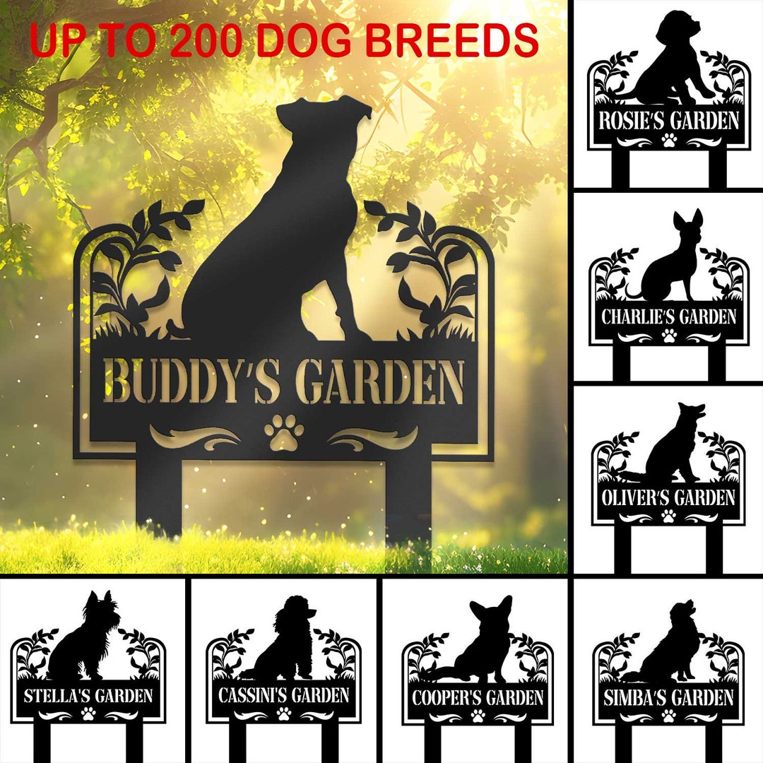 Custom Metal Pet Memorial Garden Sign, Metal Stake, Dog Garden Sign ...