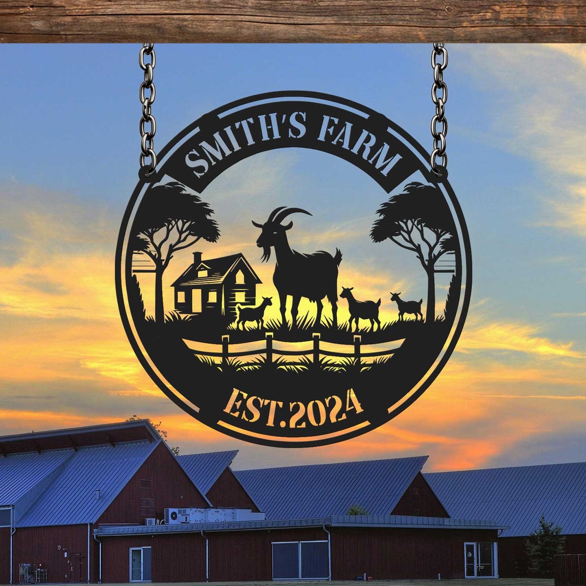 Custom Goat Metal Sign, Goat Metal Wall Art, Goat Farm Sign ...