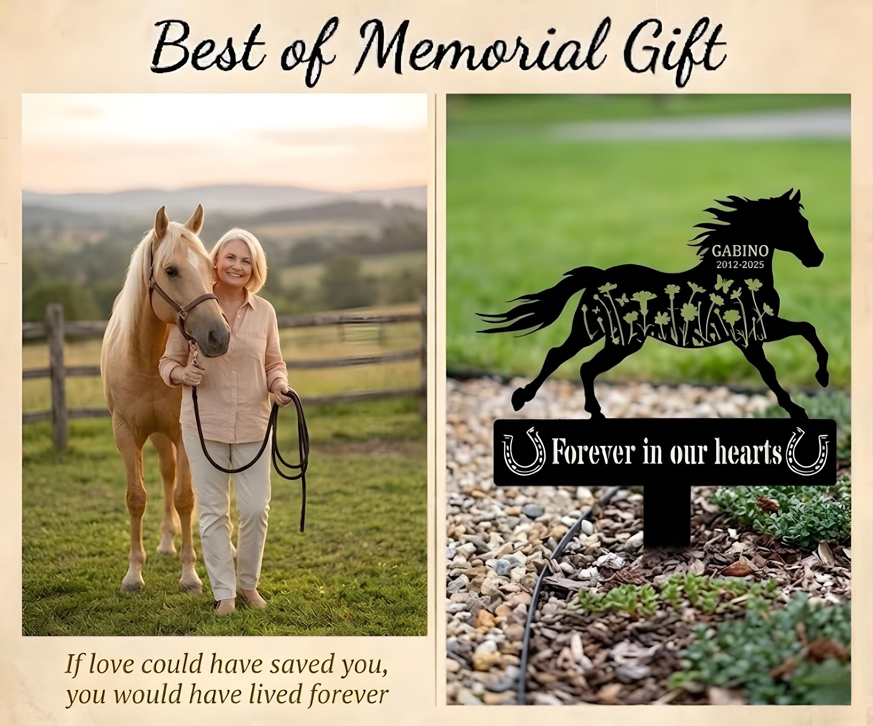 Custom Horse Memorial Sign, Horse Stake, Grave Markers, Horse Sign With ...