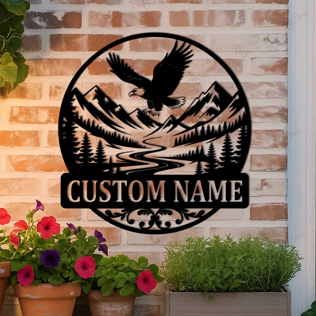 Personalized Eagle Metal Wall Sign, Eagle Name Sign, Eagle Lover Gift ...