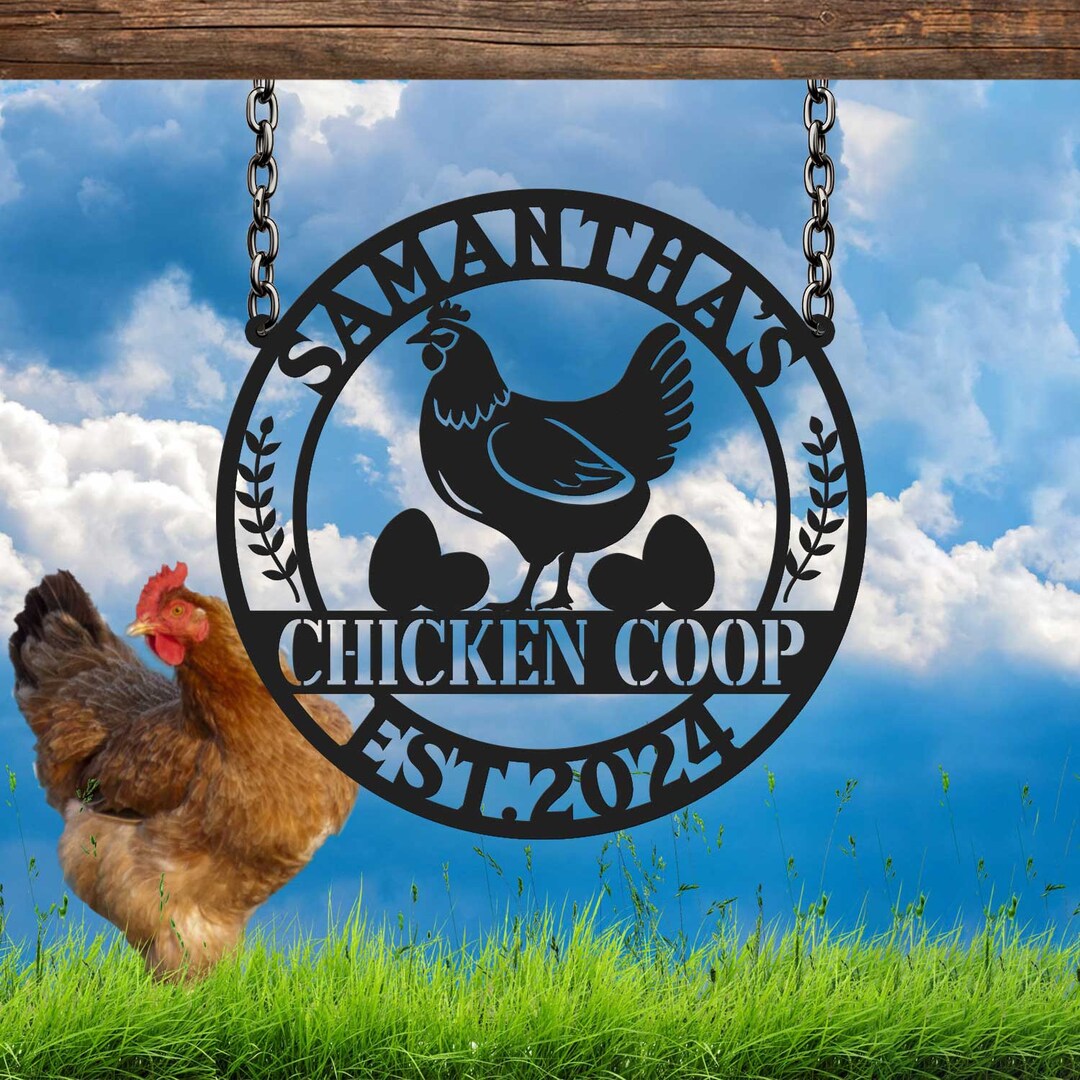 Custom Hen House Coop Sign, Chicken Coop Metal Sign, Our Little Coop ...