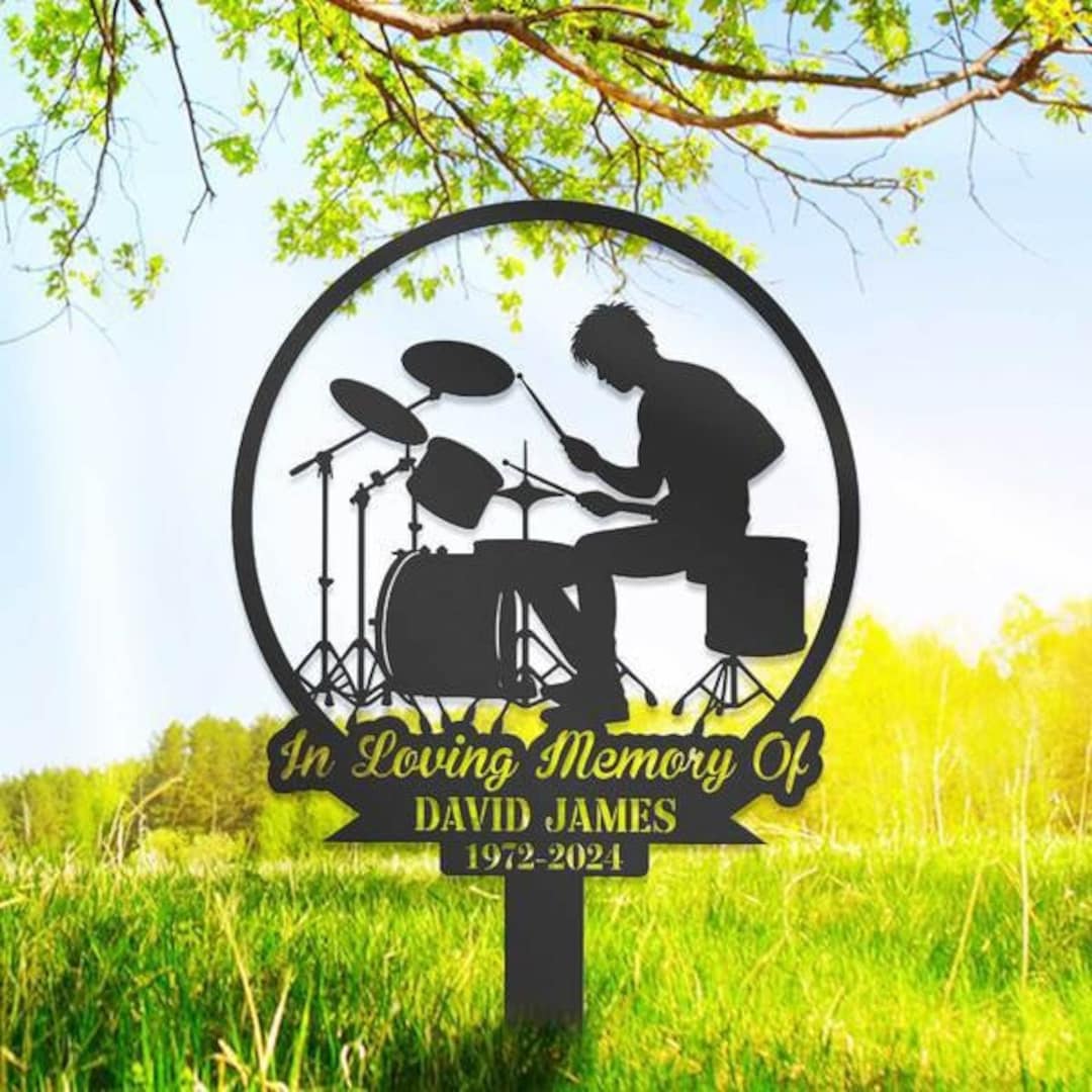 Custom Drum Memorial Sign, Drum Metal Sign, Personalized Drummer Name ...