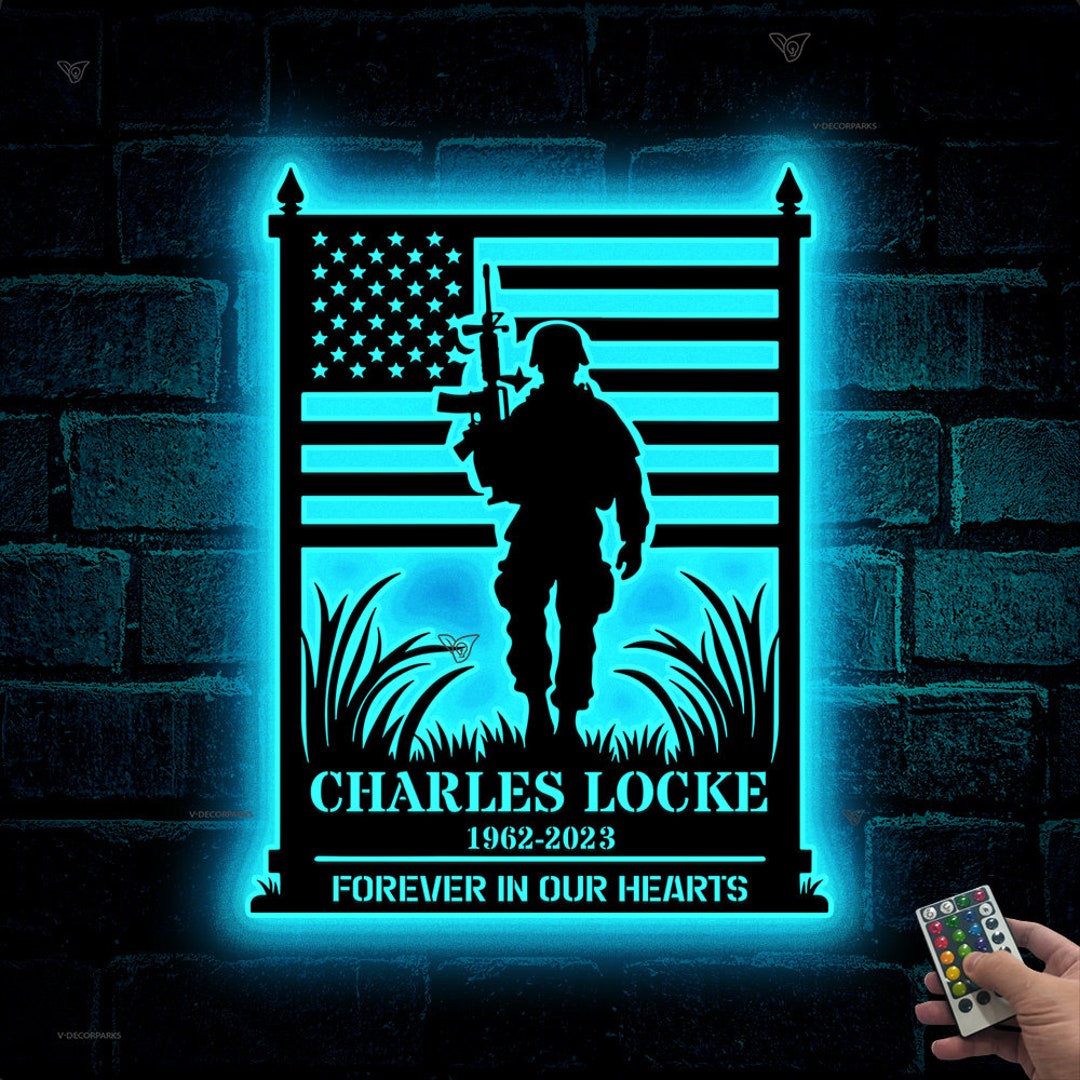 Custom US Soldier Metal Sign, Patriotic Soldier Sign, Memorial Gift ...