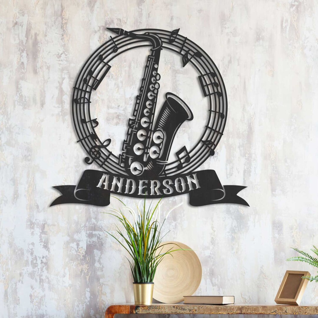 Custom Saxophone Metal Sign, Saxophone Wall Art, Music Room Decor ...