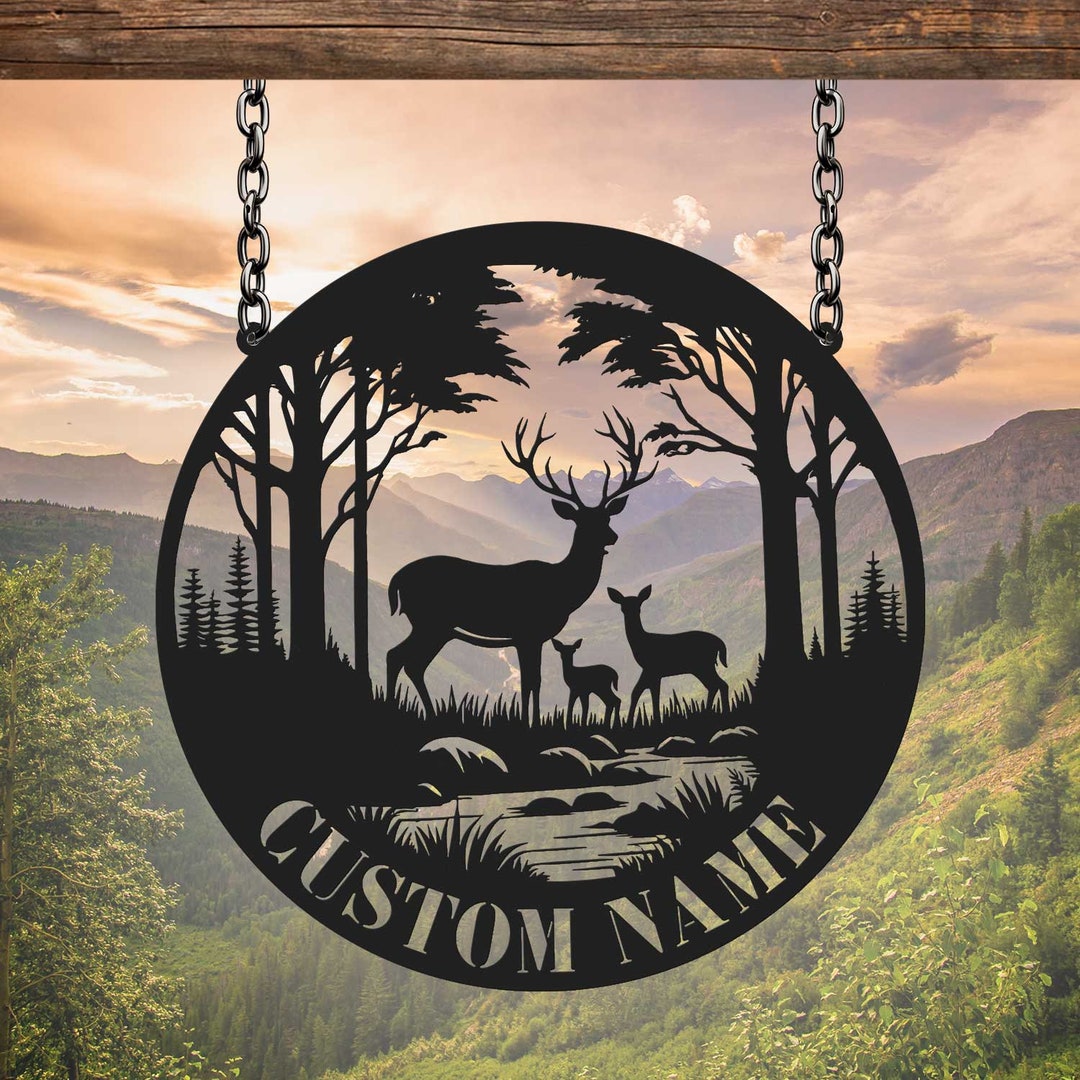 Custom Metal Deer Sign, Deer Cabin Sign, Cabin Sign, Nature Metal Sign ...