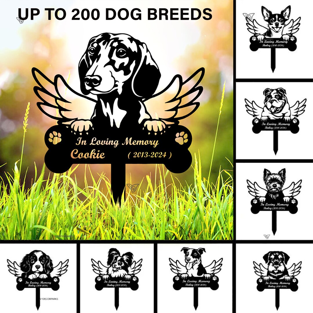 Custom Dog Memorial Garden Metal Stake, Personalized Dog Memorial Gift ...