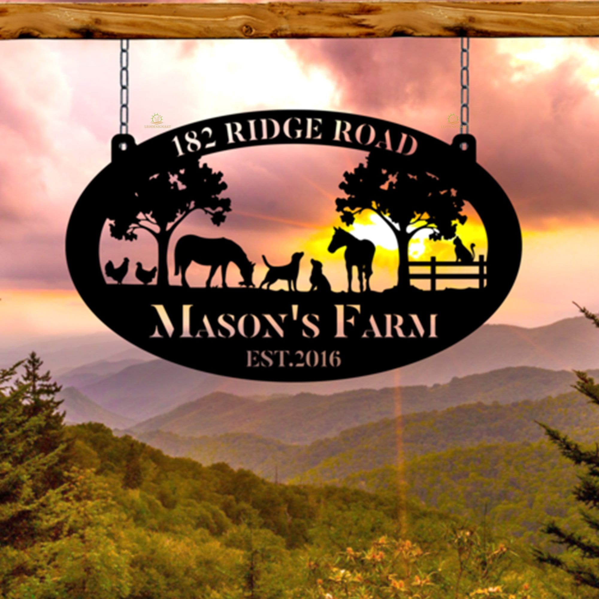 Personalized Metal Farm Sign, Custom Farmhouse Decor, Farmer Gift ...