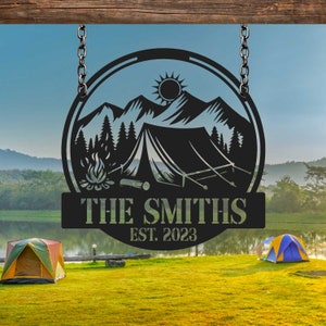 Custom Tent Camper Sign, Outdoor Tent Camping Sign, Camping Metal Sign ...