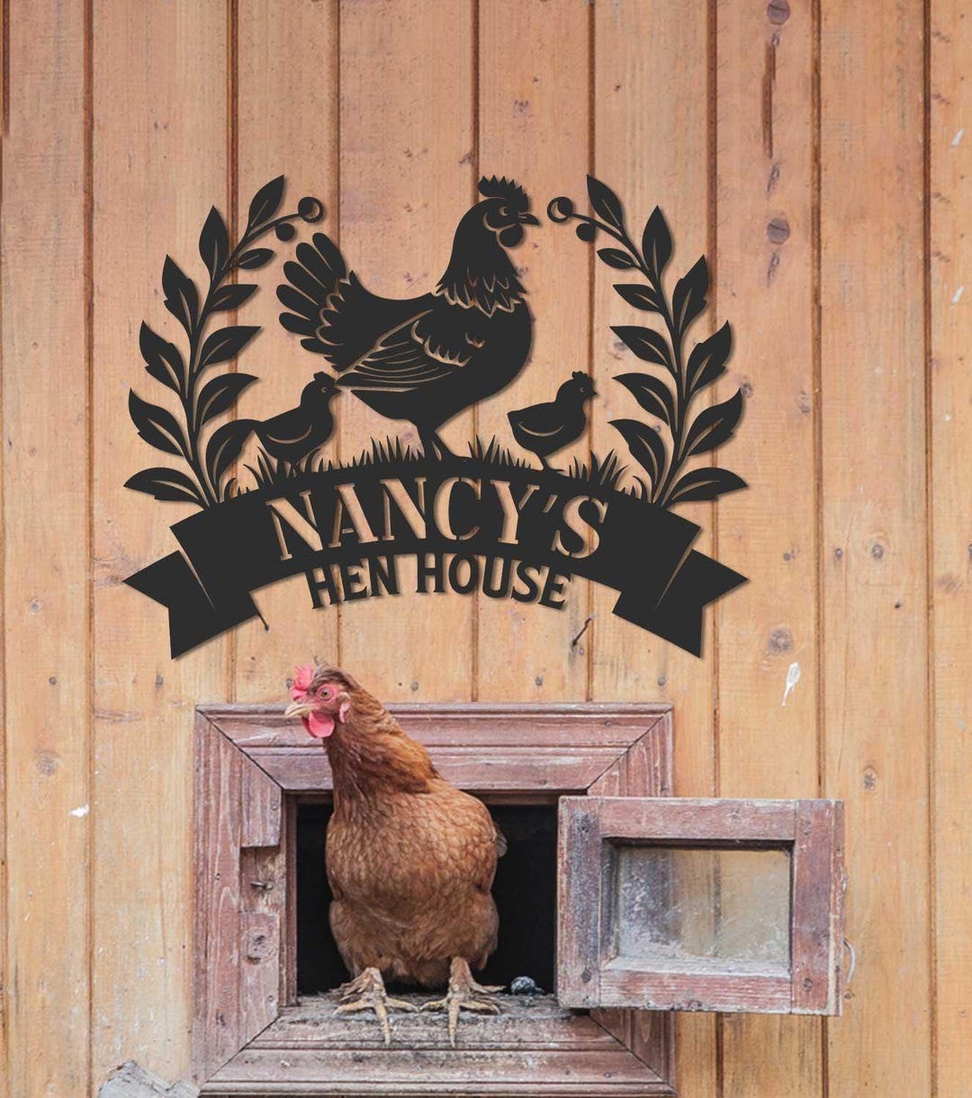 Customized Chicken Farm Metal Sign, Chicken Coop Sign, Personalized ...