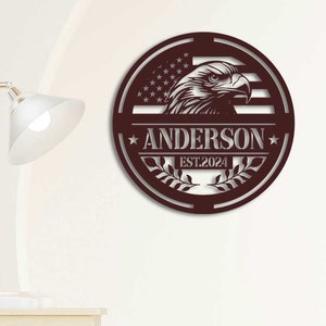 Custom US Flag Eagle Metal Sign, American Flag Gift, 4th of July Gift ...