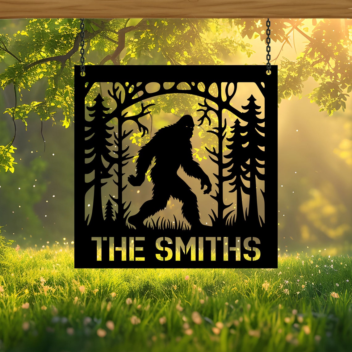 Custom Outdoor Sasquatch Metal Sign, Bigfoot Metal Wall Art, Metal ...