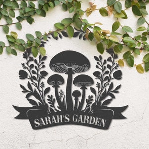 Custom Mushrooms Metal Wall Art, Mushrooms Sign, Mushrooms Garden Decor ...