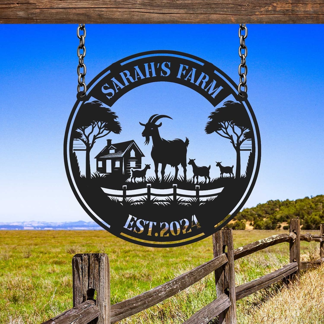 Custom Goat Metal Sign, Goat Metal Wall Art, Goat Farm Sign ...