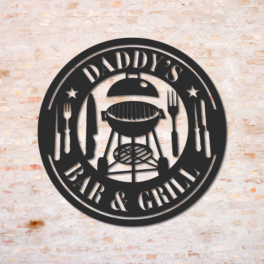 Custom Barbeque Metal Wall Art, Personalized BBQ Metal Sign, Smokehouse ...
