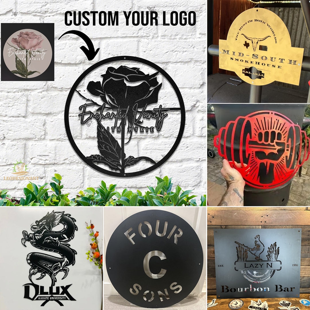 Custom Logo Design Metal Sign, Personalized Business Logo Sign, Company ...