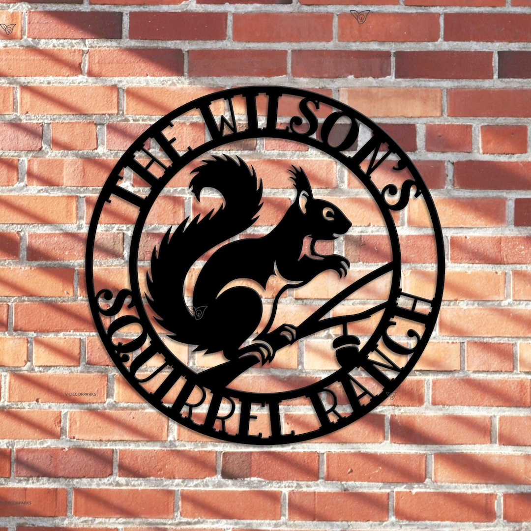 Custom Squirrel Metal Sign, Squirrel Gift, Personalized Squirrel Sign ...