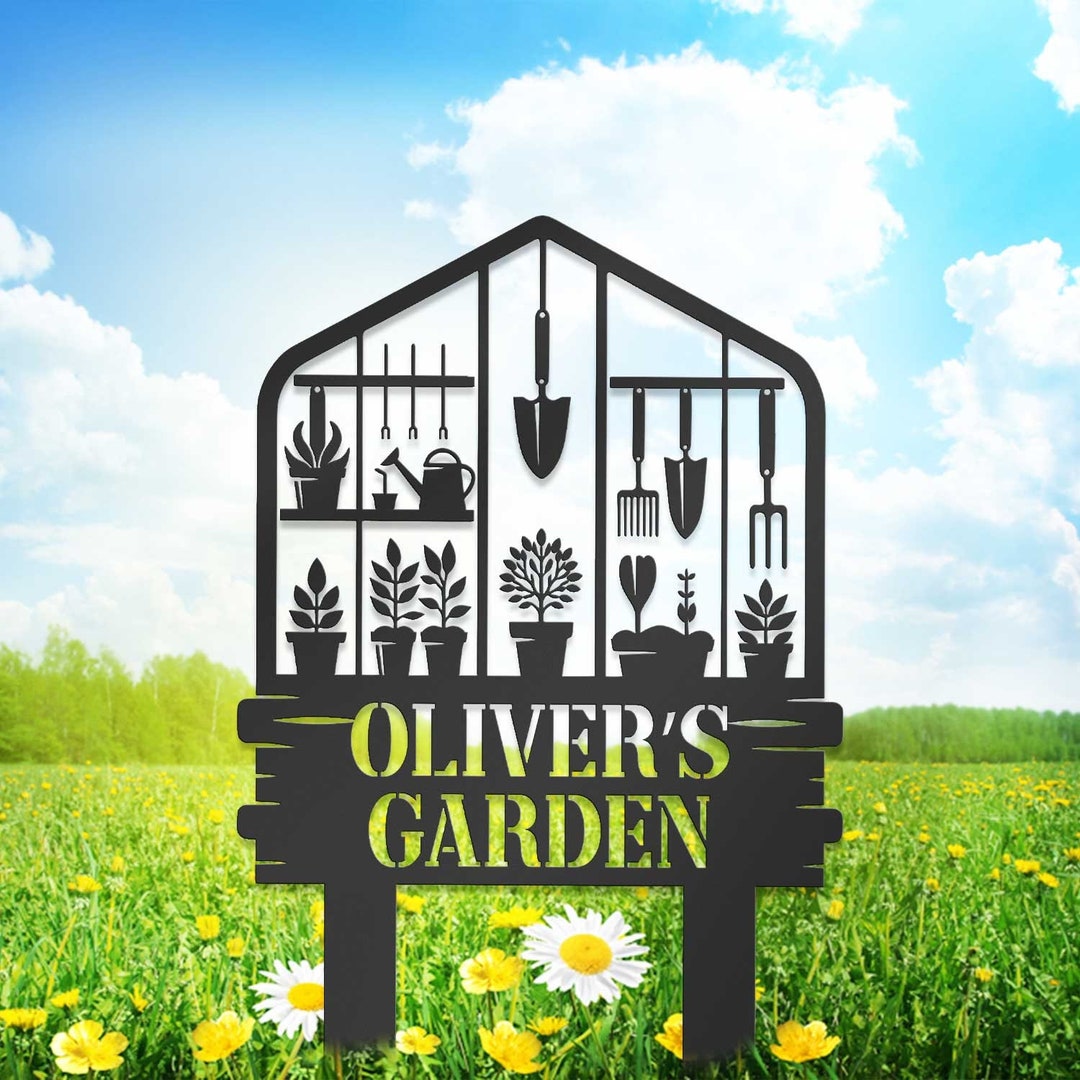 Custom Greenhouse Garden Sign, Metal Greenhouse Sign, Custom Garden ...