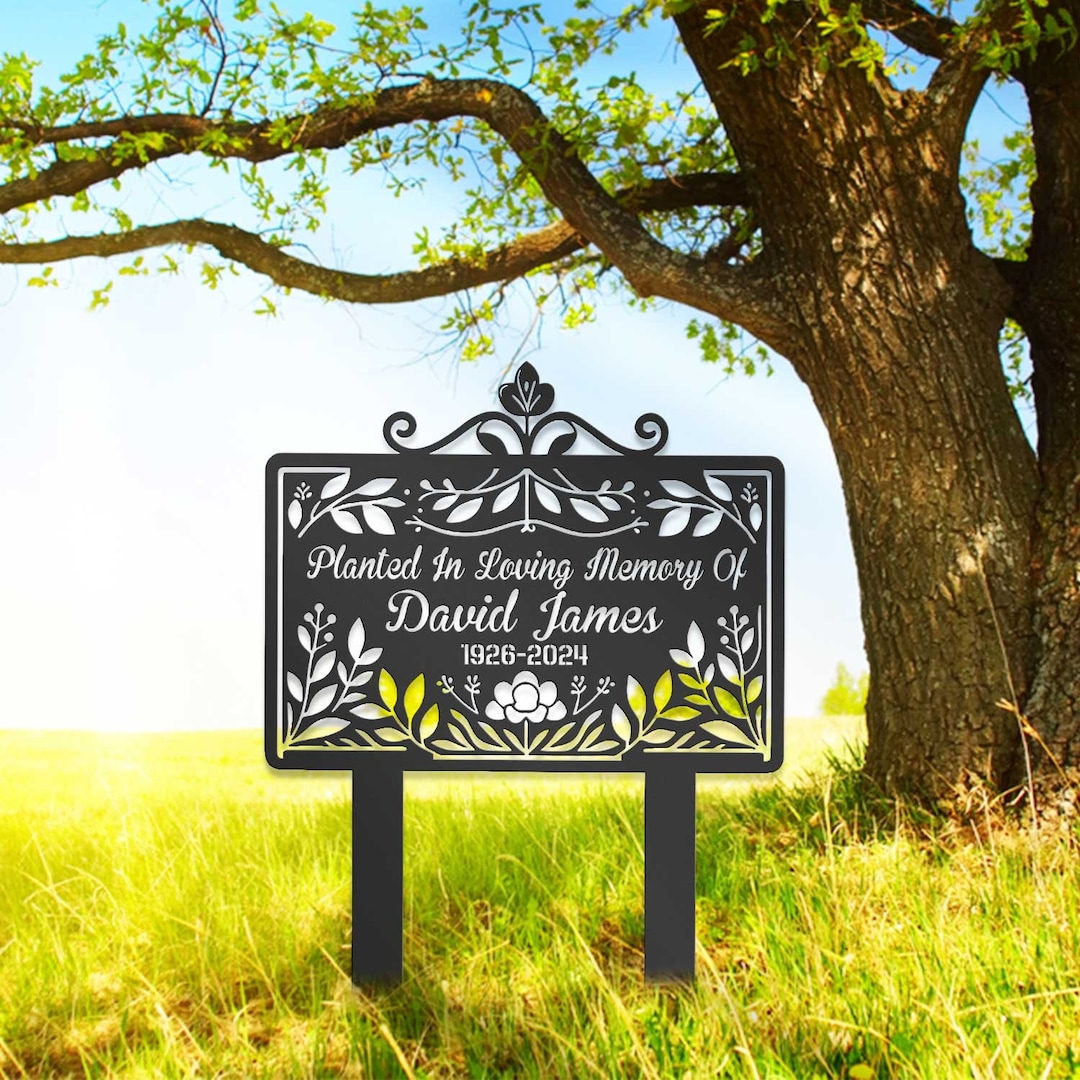 Custom Memorial Tree Marker, Metal Tree Stake, Tree Garden Sign, Loss ...