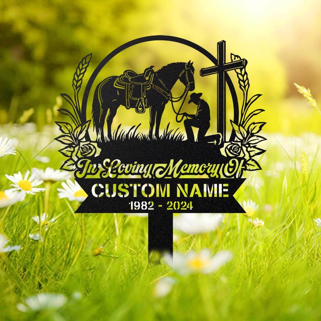 Custom Cowboy Cross Memorial Stakes, Western Cowboy Memorial Grave ...