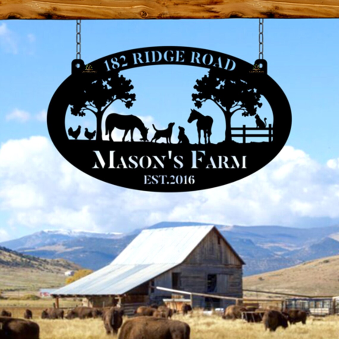 Personalized Metal Farm Sign, Custom Farmhouse Decor, Farmer Gift ...