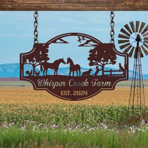 Personalized Farmhouse Metal Sign, Farm Animals Sign, Custom Farm Decor ...