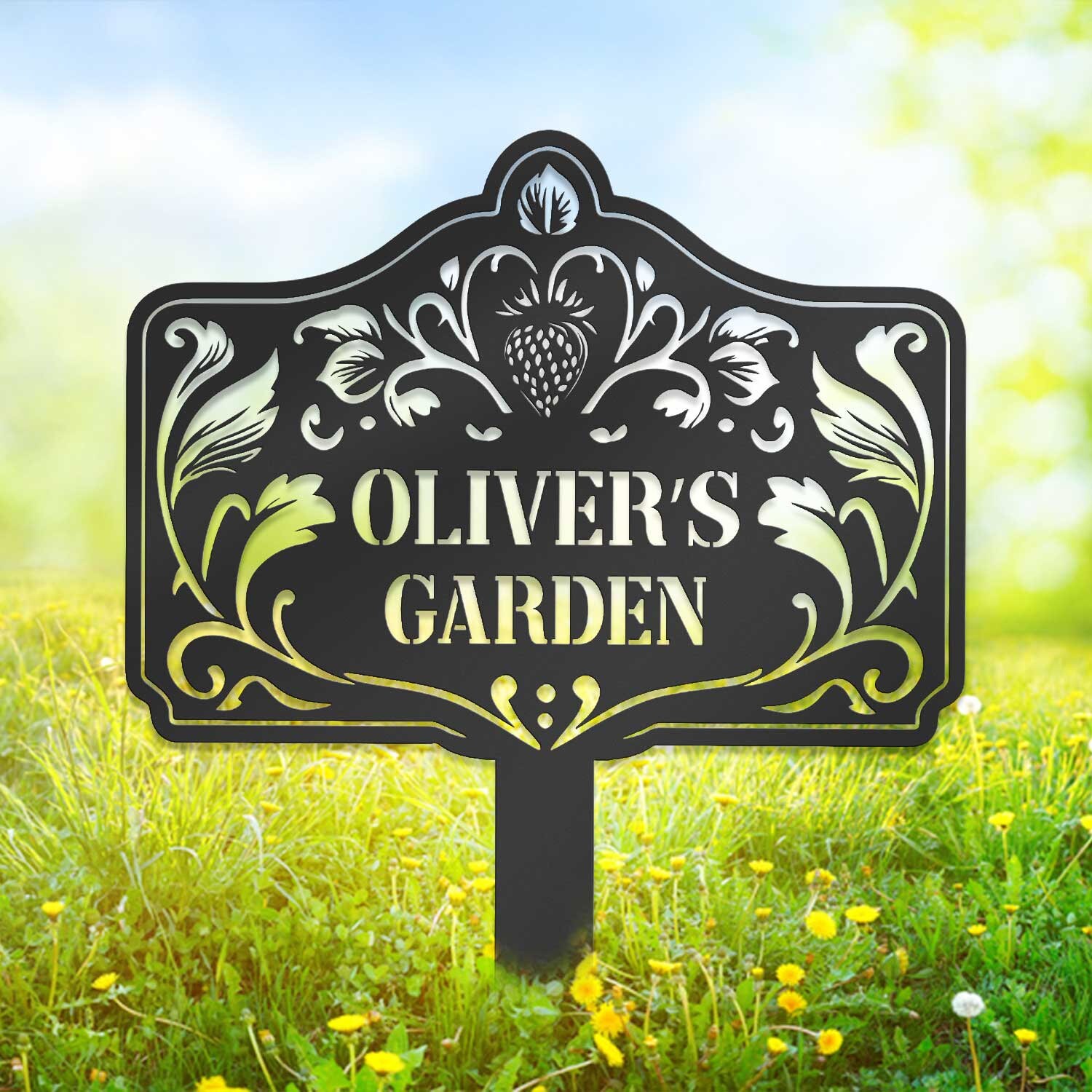 Custom Strawberry Garden Sign, Metal Strawberry Sign, Strawberry Garden ...
