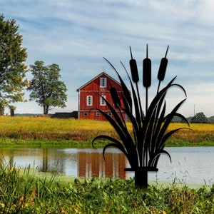 Cattail Metal Sign, Cattail Metal Wall Art, Cattail Garden Sign ...