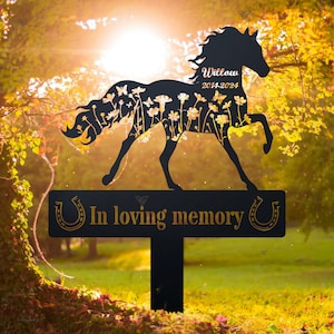 Custom Horse Memorial Stake, Horse Breed Sign, Pet Grave Markers, Horse ...