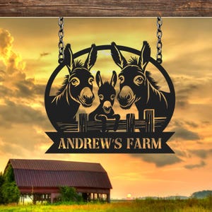 Custom Donkey Farm Metal Sign, Donkey Family Sign, Custom Donkey Farm ...