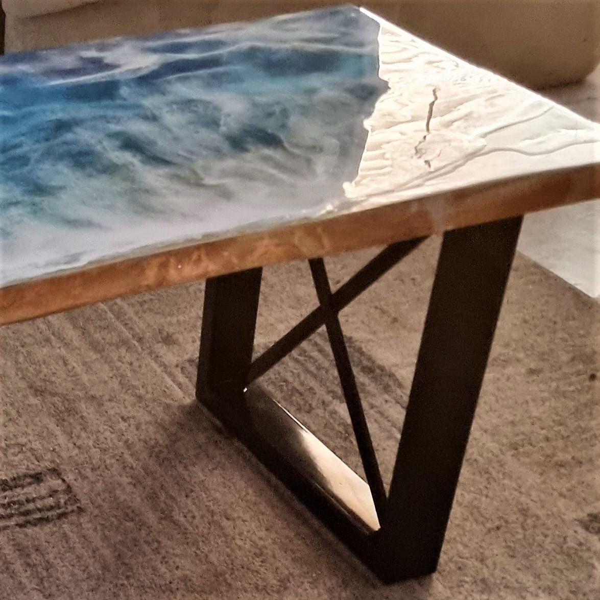 Resin and Timber Live Edge Coffee Table - Etsy Australia