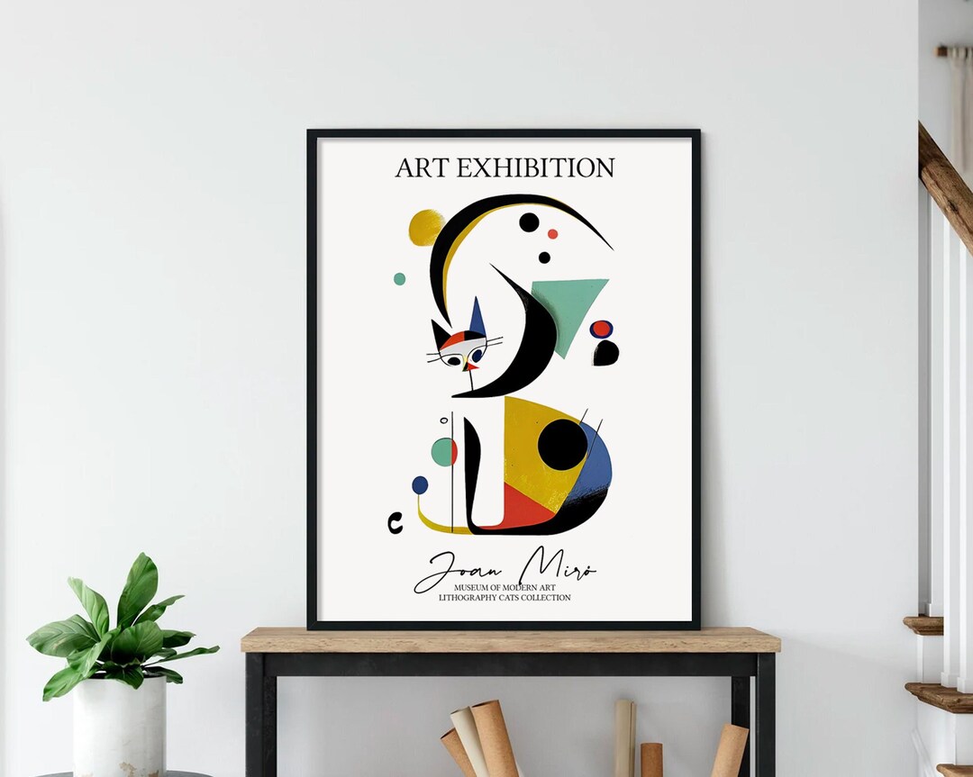 Joan Miró Cat Digital Poster, Joan Miro Art Prints, Exhibition Posters ...