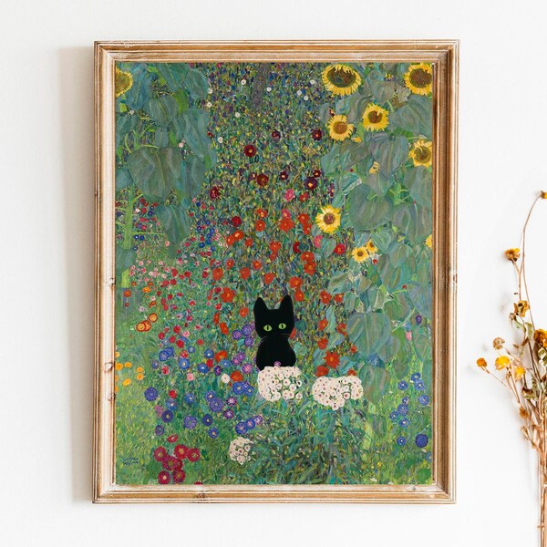 Gustav Klimt Black Cats - Etsy