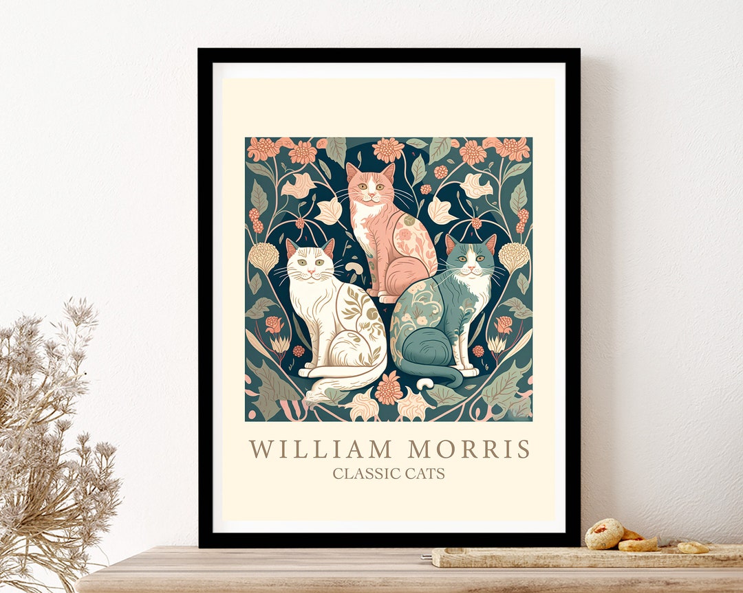 William Morris Cats Wall Art Print Poster Framed Art Gift - Etsy