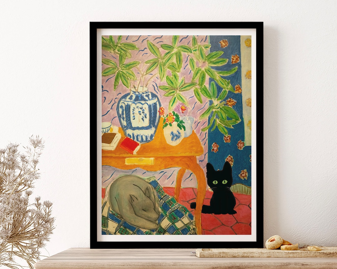 Henri Matisse Room Interior With Dog and Black Cat Painting - Etsy