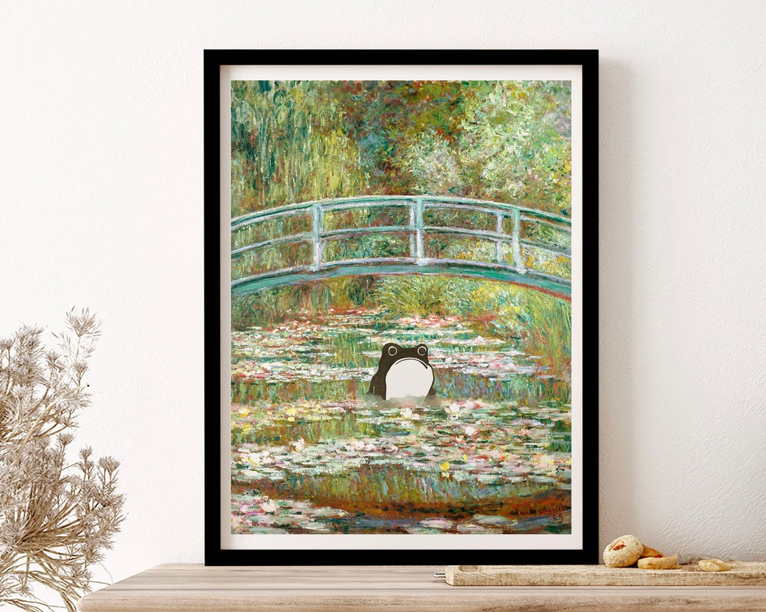Frog Bridge Over A Pond of Water Lilies by Claude Monet Painting Wall ...