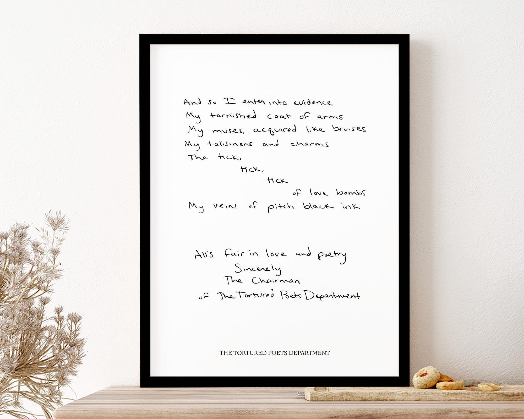 Taylor Poem, The Tortured Poets Department Poster sold by Outbreak ...