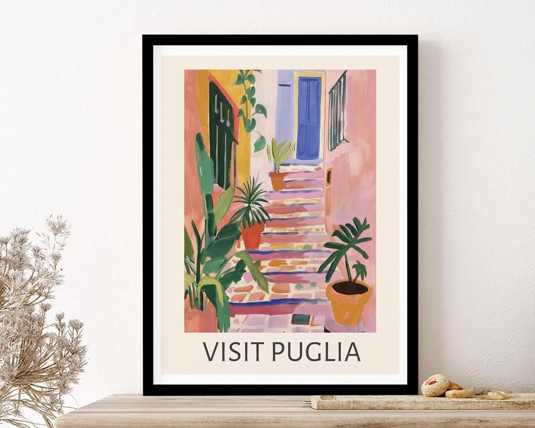 Visit Puglia Travel Poster Wall Art Print Poster Framed Art Gift - Etsy