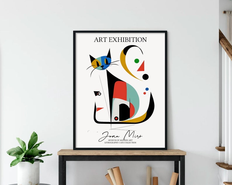 Joan Miró Cat Digital Poster Joan Miro Art Prints Exhibition - Etsy