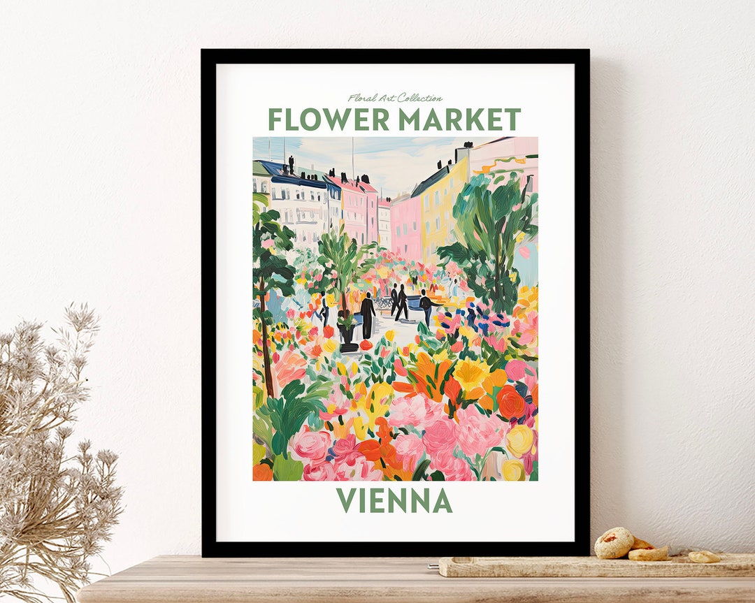 Vienna Flower Market Floral Art Print Travel Print Plant Art Modern ...
