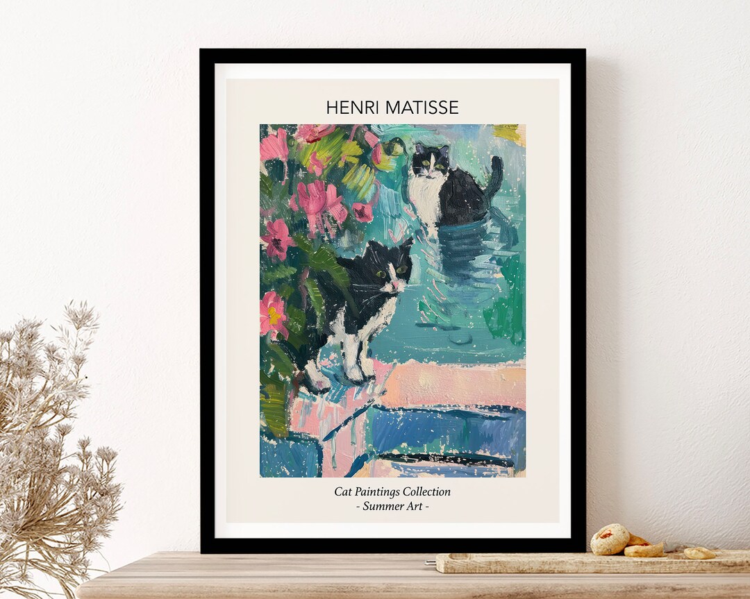 Henri Matisse Black Cats Pool Summer Painting Wall Art Print Poster ...