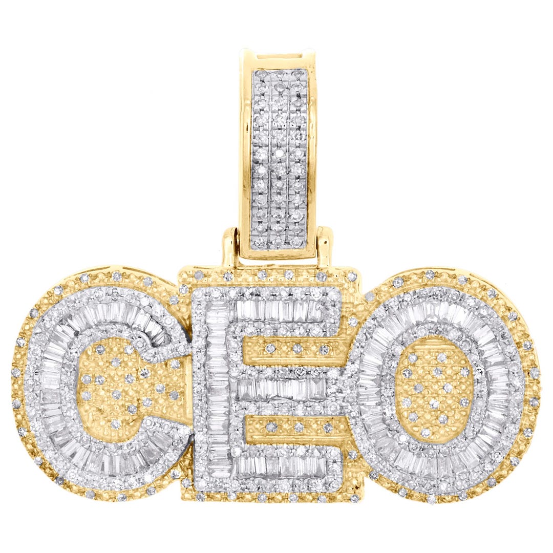 CEO Boss Statement Pendant Universal BOSS Necklace Iced Out Pendant 10K ...