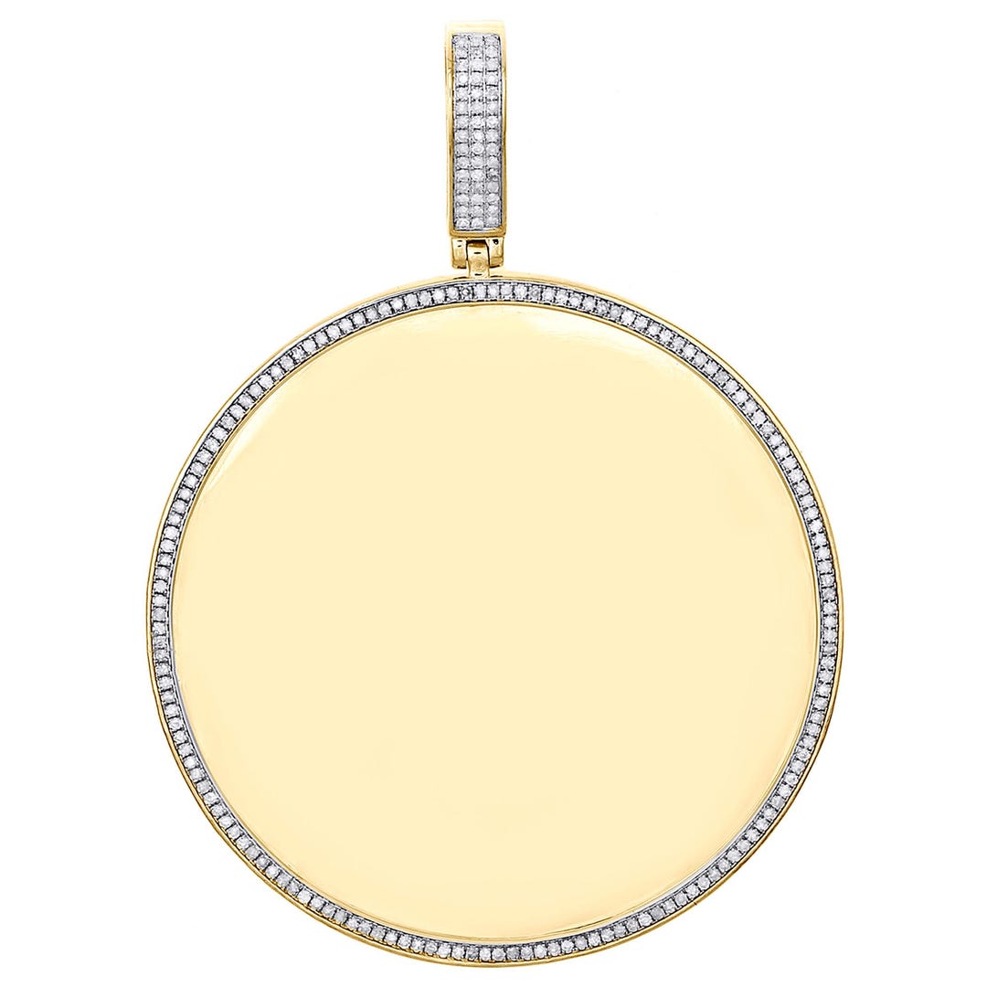 Memory Photo Pendant Iced Out Custom 3D Round Pave Set Moissanite ...