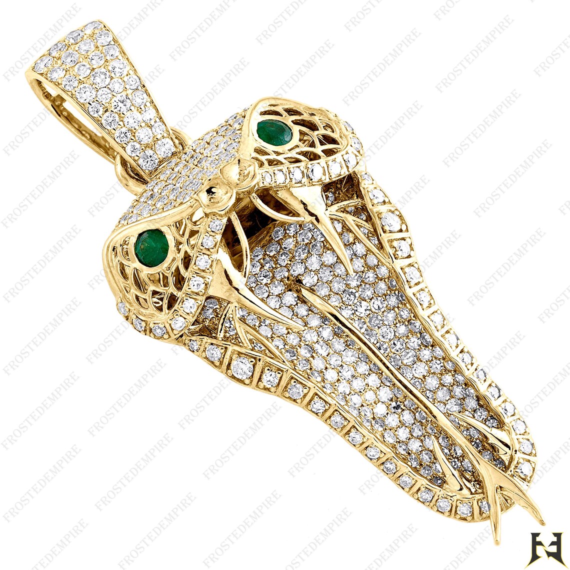 Iced Out Snake Pendant, Silver 10K 14K Gold Animal Pendant, Custom VVS1 ...