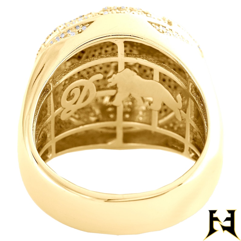 3D Domed World Map Men's Hip Hop Bust Down Champion Ring Rapper Iced ...
