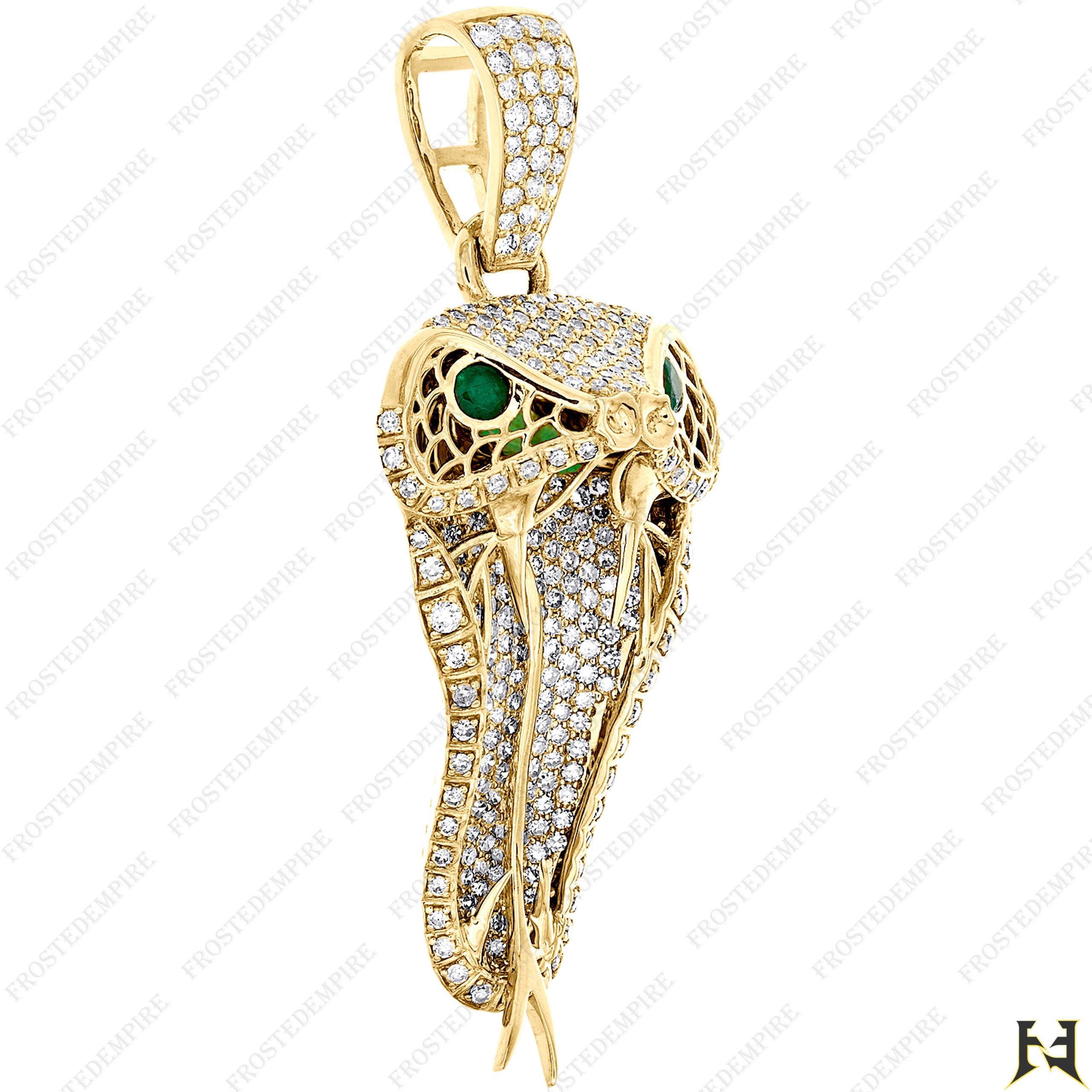 Iced Out Snake Pendant, Silver 10K 14K Gold Animal Pendant, Custom VVS1 ...