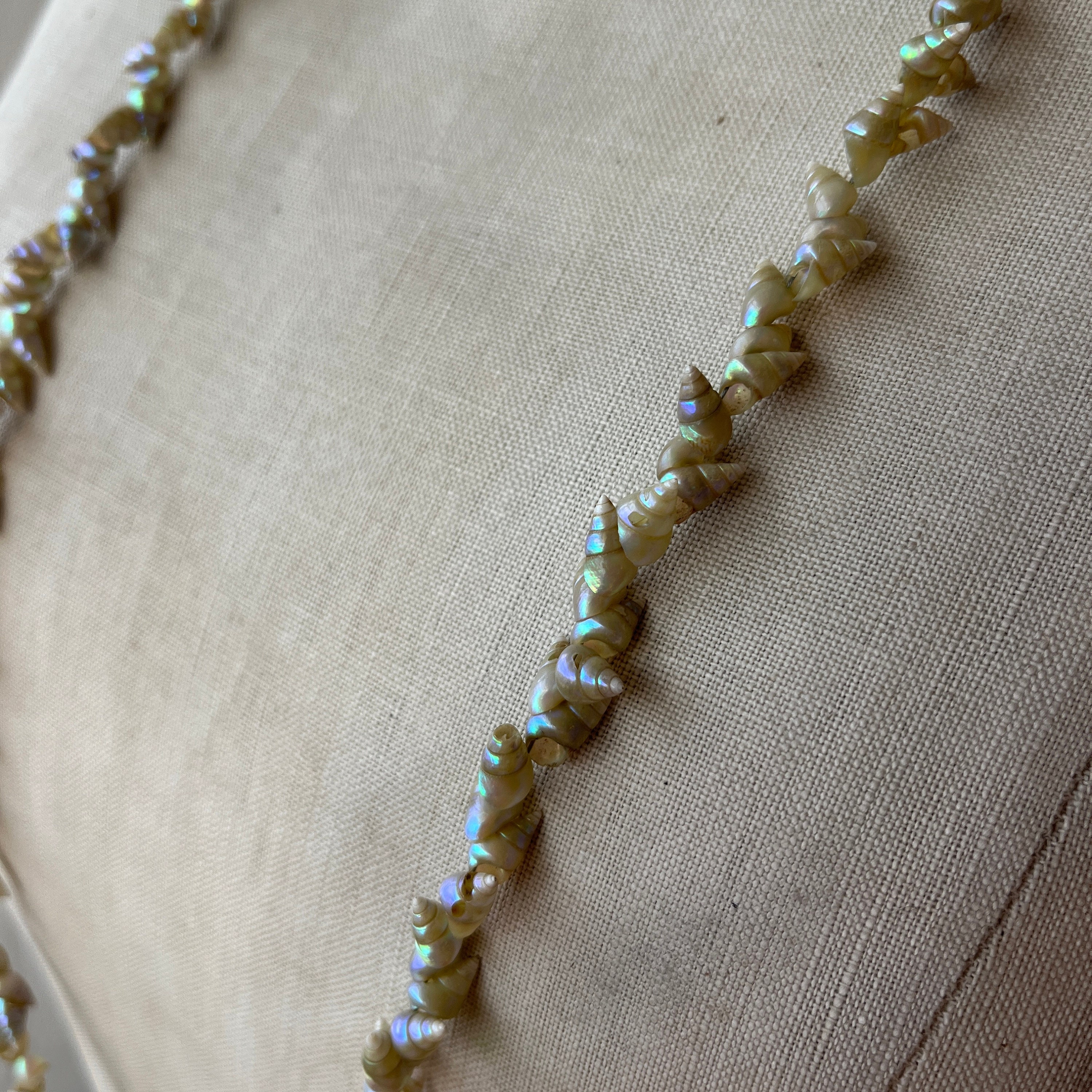 Rare Shimmering Antique Long Maireener Shell Necklace Antique Long ...