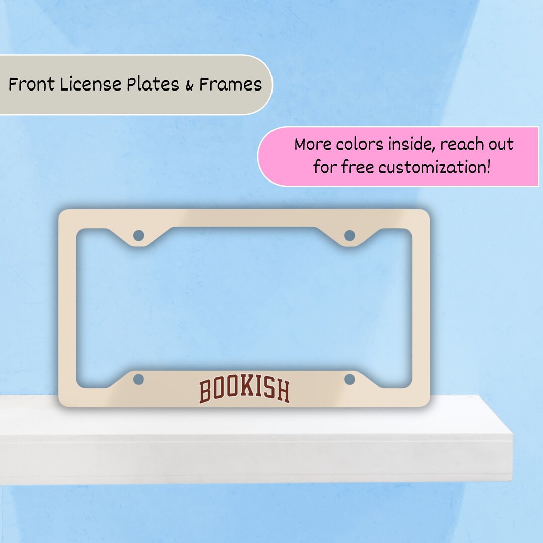 License Plate Frames, Bookish Vanity Tag Frame, Book License Plate ...