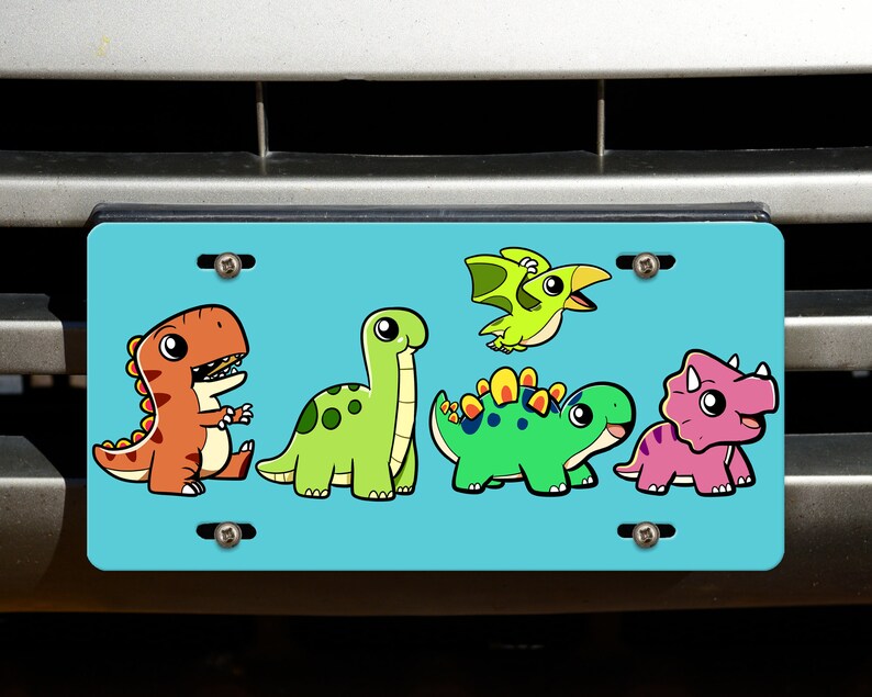 Walk the Dinosaur Front License Plate Cute Dino Car T-rex - Etsy