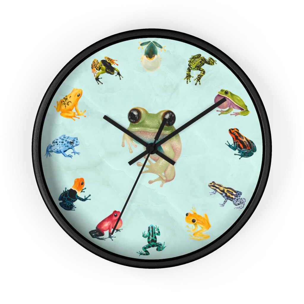 Frog Watercolor Wall Clock - Cottagecore Decor - Aesthetic Frog Vibes ...
